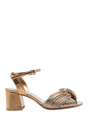 STUDIO CHOFAKIAN 65mm Colagem Leather Pumps - Gold