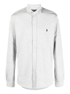 Polo Ralph Lauren Logo-embroidered Cotton Shirt - Grey