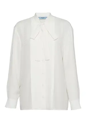 PRADA Prada Scarf-Neck Silk Shirt