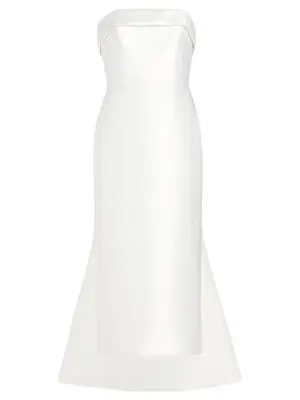 Amsale Mikado Satin Tea-length Bridal Dress - Ivory