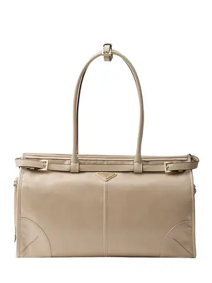 Prada Prada Large Leather Handbag Beige