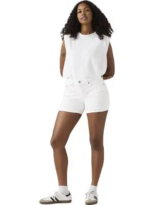 LEVI'S Mid-length Denim Shorts - Chalk White
