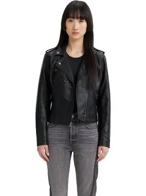 LEVI'S Faux Leather Moto Jacket - Black