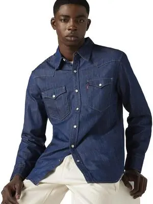 LEVI'S Barstow Western Denim Shirt Red Cast Rinse