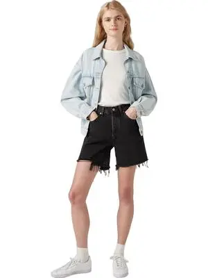 LEVI'S 501 Mid Thigh Denim Shorts - Lunar Black