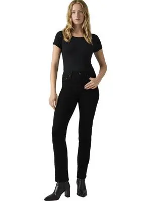 LEVI'S 724 High-rise Slim Straight Jeans - Soft Black