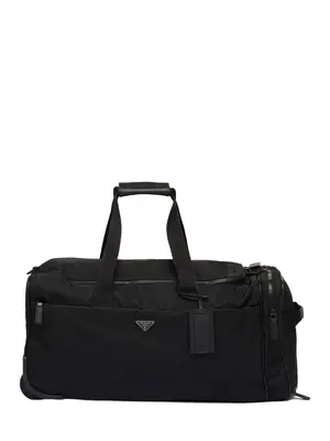 Prada Re-nylon And Saffiano Leather Trolley - Black
