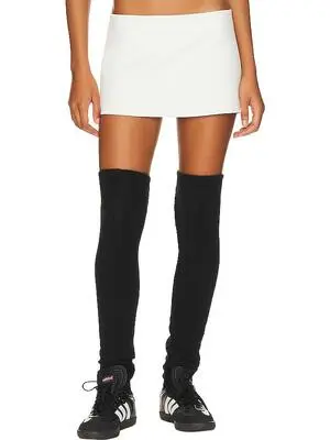 GUIZIO Micro Mini Stretch Skirt - White