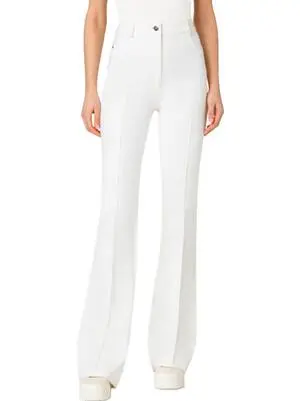Akris Farid High-waist Cotton-blend Pants - Ecru