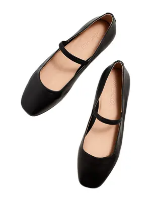 Madewell Greta Leather Ballet Flats True Black