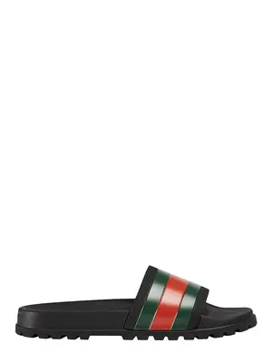 Gucci Pursuit Trek Web Slide Sandals Black