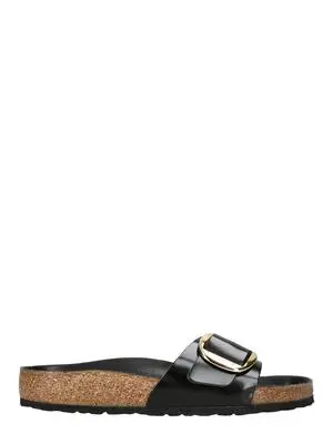 BIRKENSTOCK Leather Big Buckle Sandals Black