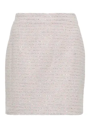 Alessandra Rich Embellished Tweed Miniskirt - Multicoloured