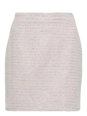 Alessandra Rich Embellished Tweed Miniskirt - Multicoloured
