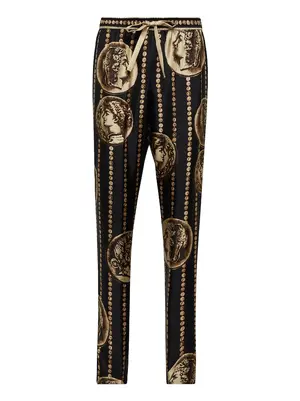 Dolce & Gabbana Printed Silk Straight Pants - Multicoloured