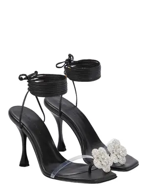 Magda Butrym Embellished Leather Sandals - Black