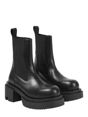 Rick Owens Leather Chelsea Boots - Black