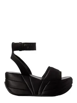 Emilio Pucci Satin Platform Sandals - Black
