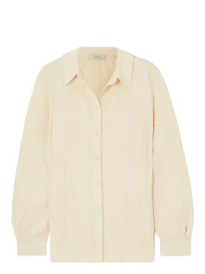 Max Mara Leisure Plissé-jersey Shirt - Ivory
