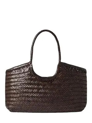 Dragon Diffusion Dragon Diffusion Nantucket Woven Leather Tote Dark Brown