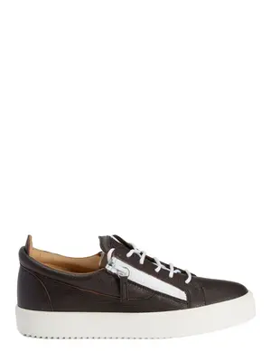 GIUSEPPE ZANOTTI Frankie Double-Zip Low-Top Sneakers Brown