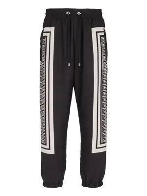 Balmain Monogram-scarf Drawstring Track Pants - Black