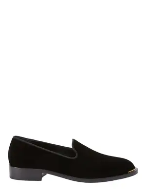 GIUSEPPE ZANOTTI Lydia Velvet Loafers - Black