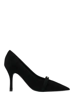 Furla 80mm Logo-plaque Leather Pumps - Black