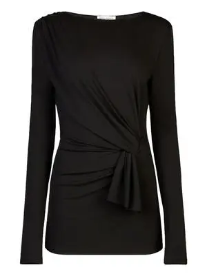 Nina Ricci Long-sleeve Draped Wrap Top - Black
