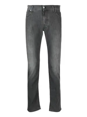 Corneliani Low-rise Straight-leg Jeans - Grey