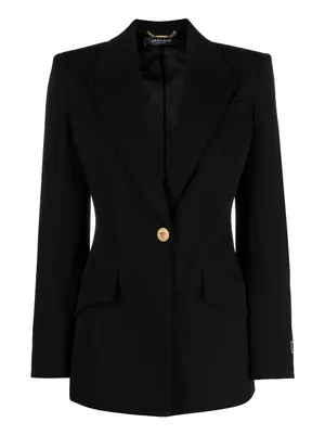 Versace Single-breasted Wool Blazer - Black