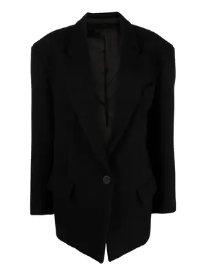 Attico Glen Single-breasted Blazer - Black