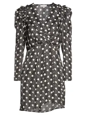 Sandro Wrap-effect Printed Mini Dress - Black