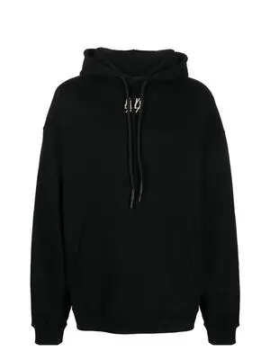 44 LABEL GROUP Logo Print Cotton Hoodie - Black