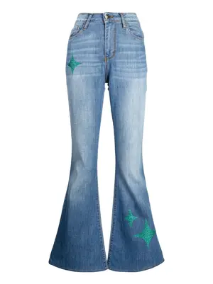 MADISON.MAISON Star-print Flared Jeans - Blue