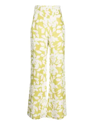 BAMBAH Lilly Flared Linen Trousers - Yellow