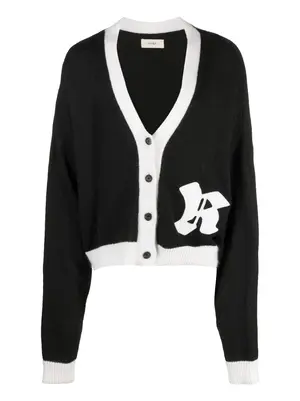 ROUGH. Logo-patch Button-up Cardigan - Black