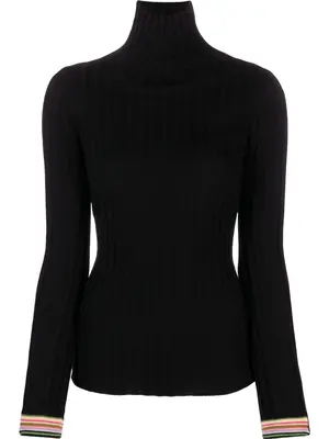 Etro Striped-edge Wool Jumper - Black