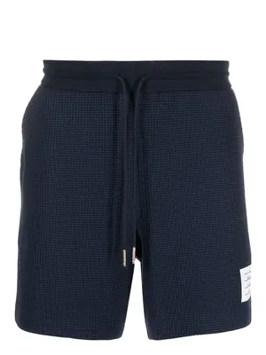 Thom Browne Waffle-effect Drawstring Shorts - Blue