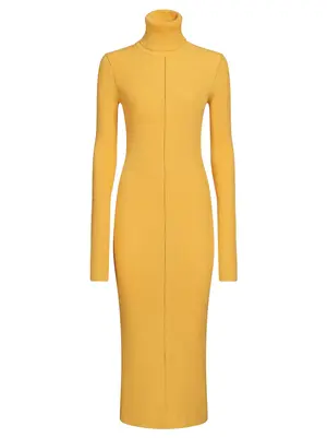 Marni Roll-neck Ribbed Knit Midi Dress - Yellow