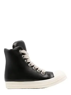 Rick Owens Leather High-top Sneakers - Black