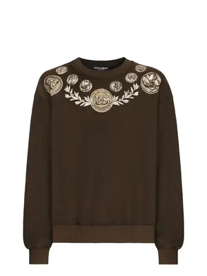 Dolce & Gabbana Graphic-print Cotton Sweatshirt - Brown