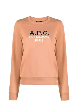 A.p.c. Madame Logo-print Cotton Sweatshirt - Pink