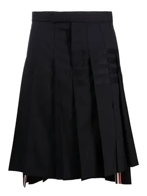 Thom Browne 4-bar Woollen Pleated Skirt - Blue