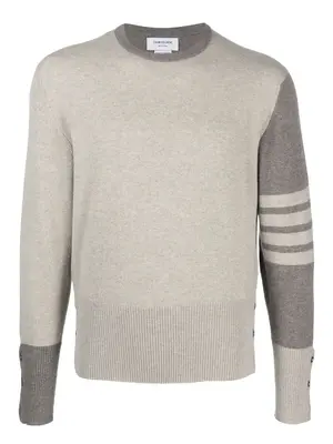 Thom Browne Thom Browne 4-Bar Stripe Cashmere Jumper Neutrals