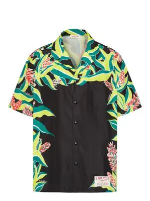 Valentino Garavani Volcano-print Bowling Shirt - Black
