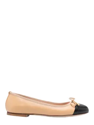 SCAROSSO Scarosso Contrasting-Toecap Leather Ballerinas