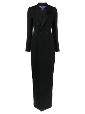 Ralph Lauren Double-breasted Suit Maxi Dress - Black