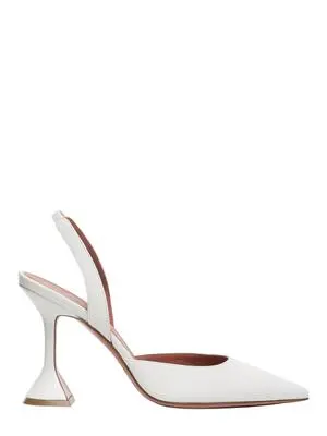Amina Muaddi Holli 100mm Slingback Pumps - White