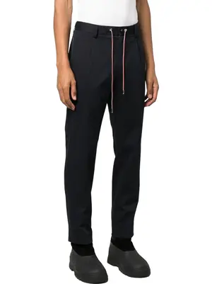 Moncler Drawstring-waist Straight-leg Trousers - Blue